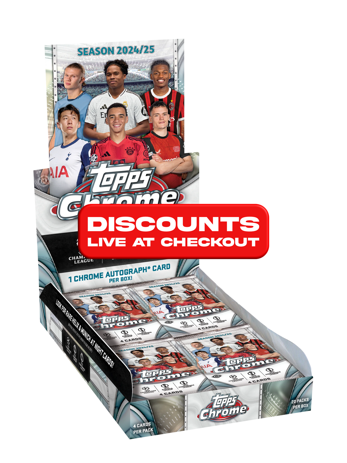 2024-25 Topps Chrome® UEFA Club Competitions 12 Hobby Box Case PYT/PYP